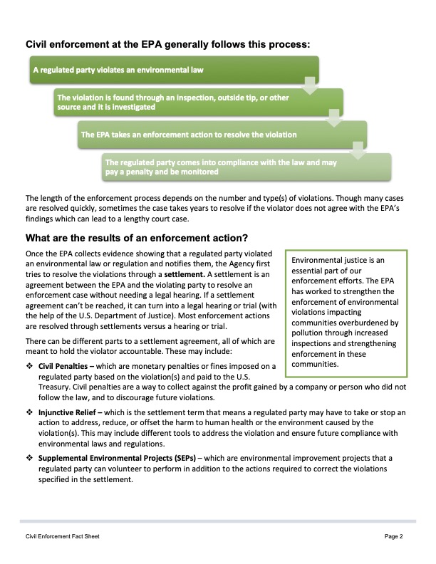 New EPA Civil Enforcement Fact Sheet – Greater New Orleans Interfaith ...
